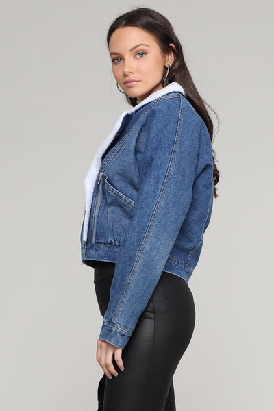 Mel Faux Fur Denim Jacket – MEBON by Machine Jeans